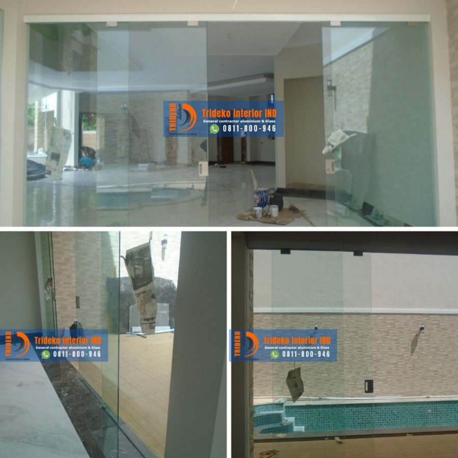 Jual Pintu Sliding Kaca Frameless 12 Mm Harga Update 2025