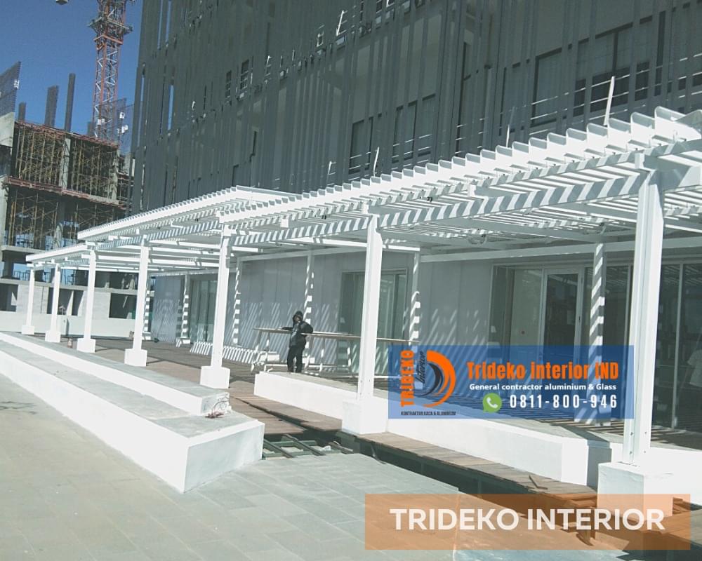 Berita Update Proyek | Kanopi Partisi ACP Sunlouvre Railing